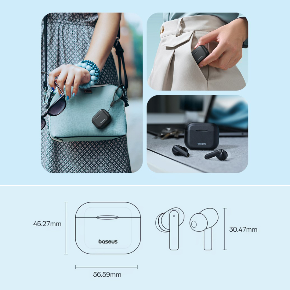 Baseus Bowie E17 (ENC) Bluetooth Wireless Earphones (Black)