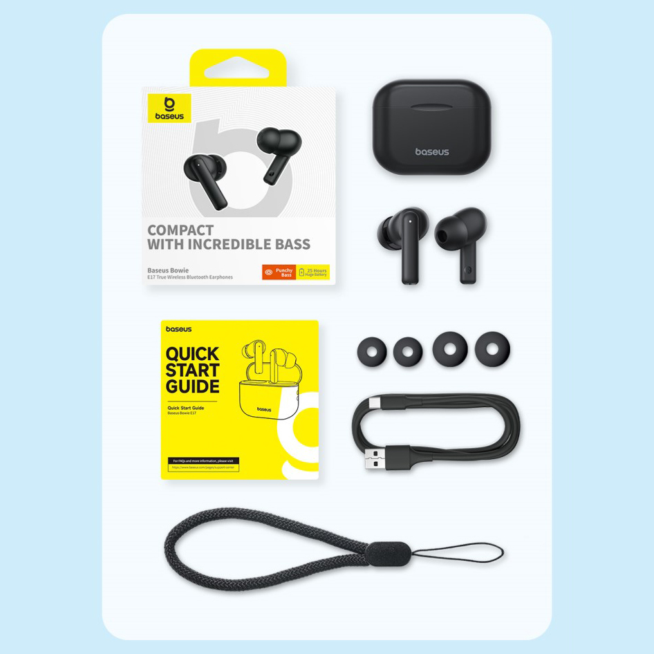 Baseus Bowie E17 (ENC) Bluetooth Wireless Earphones (Black)