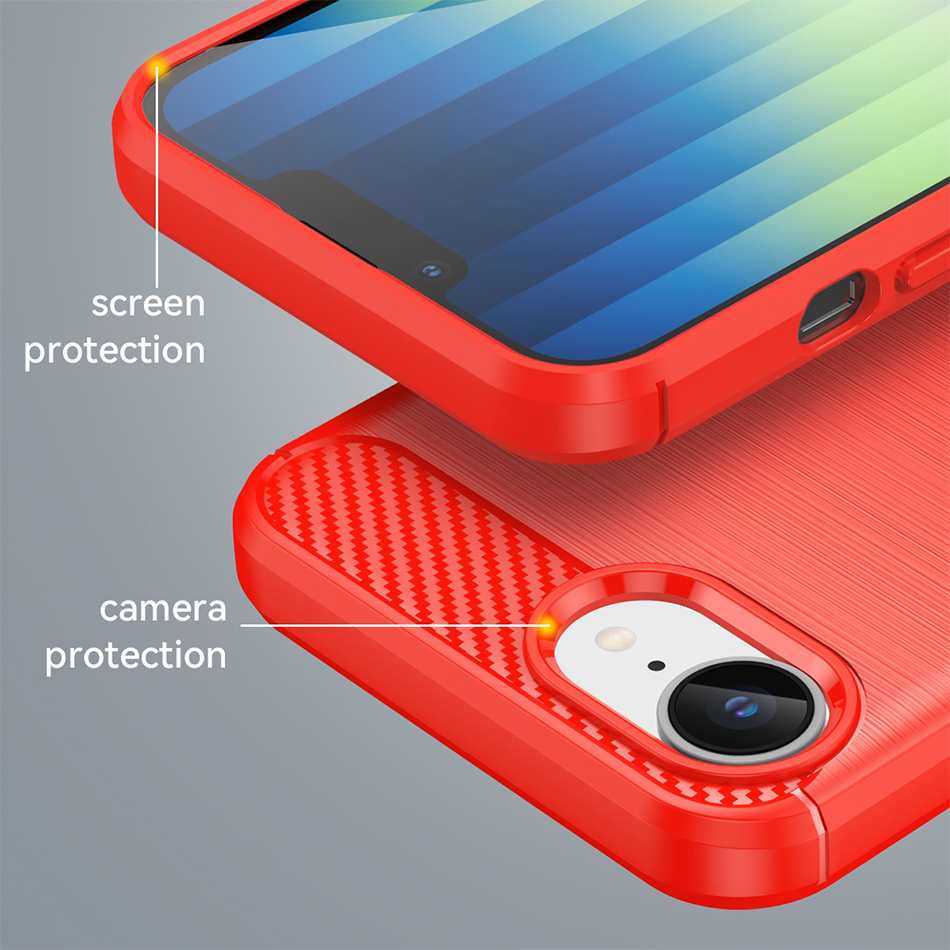 Flexi Slim Carbon Fibre Case for Apple iPhone 16e (Red)