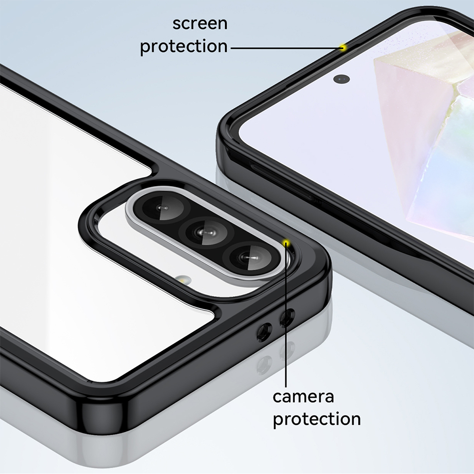 Hybrid Acrylic Shockproof Case for Samsung Galaxy A56 (Black)