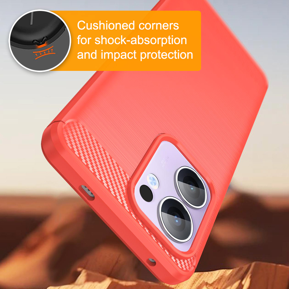 Flexi Slim Carbon Fibre Case for Oppo Reno13 F (Red)