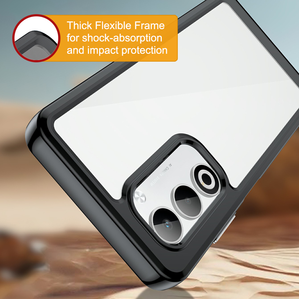 Hybrid Acrylic Shockproof Case for Oppo A5 4G / 5G (Black)