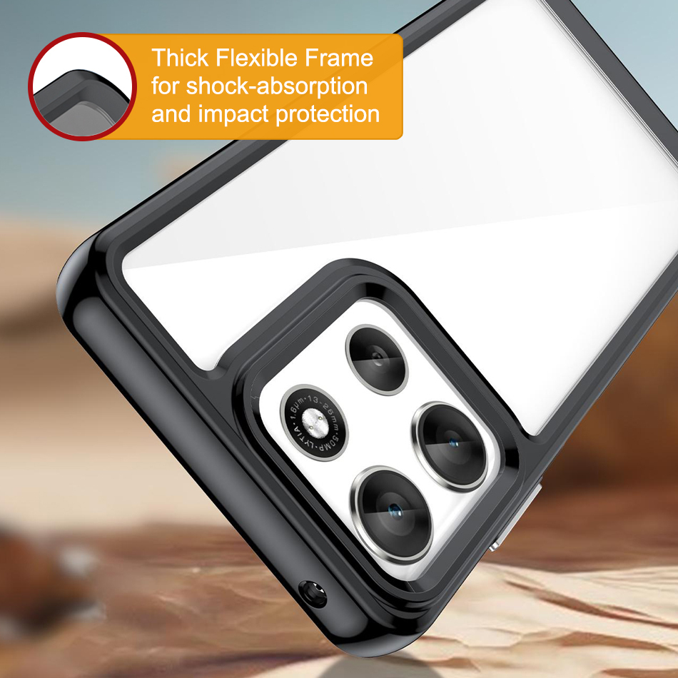 Hybrid Acrylic Shockproof Case for Motorola Moto G56 (Black)