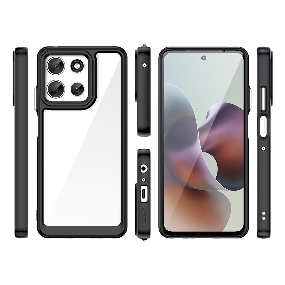 Hybrid Acrylic Shockproof Case for Motorola Moto G56 (Black)