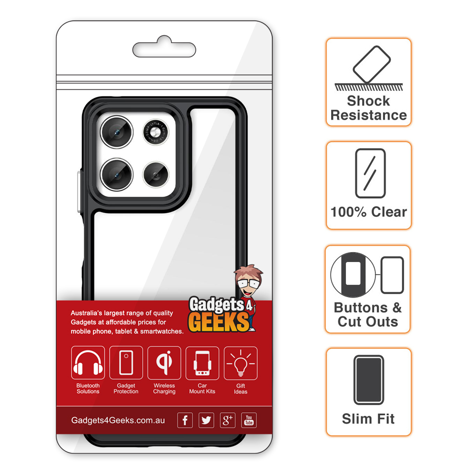 Hybrid Acrylic Shockproof Case for Motorola Moto G56 (Black)