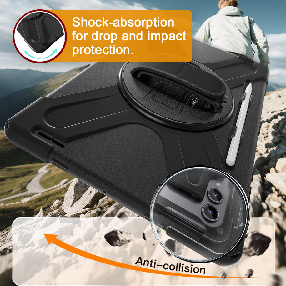 360 Hand Holder Strap Shockproof Case for Samsung Galaxy Tab S11 Ultra