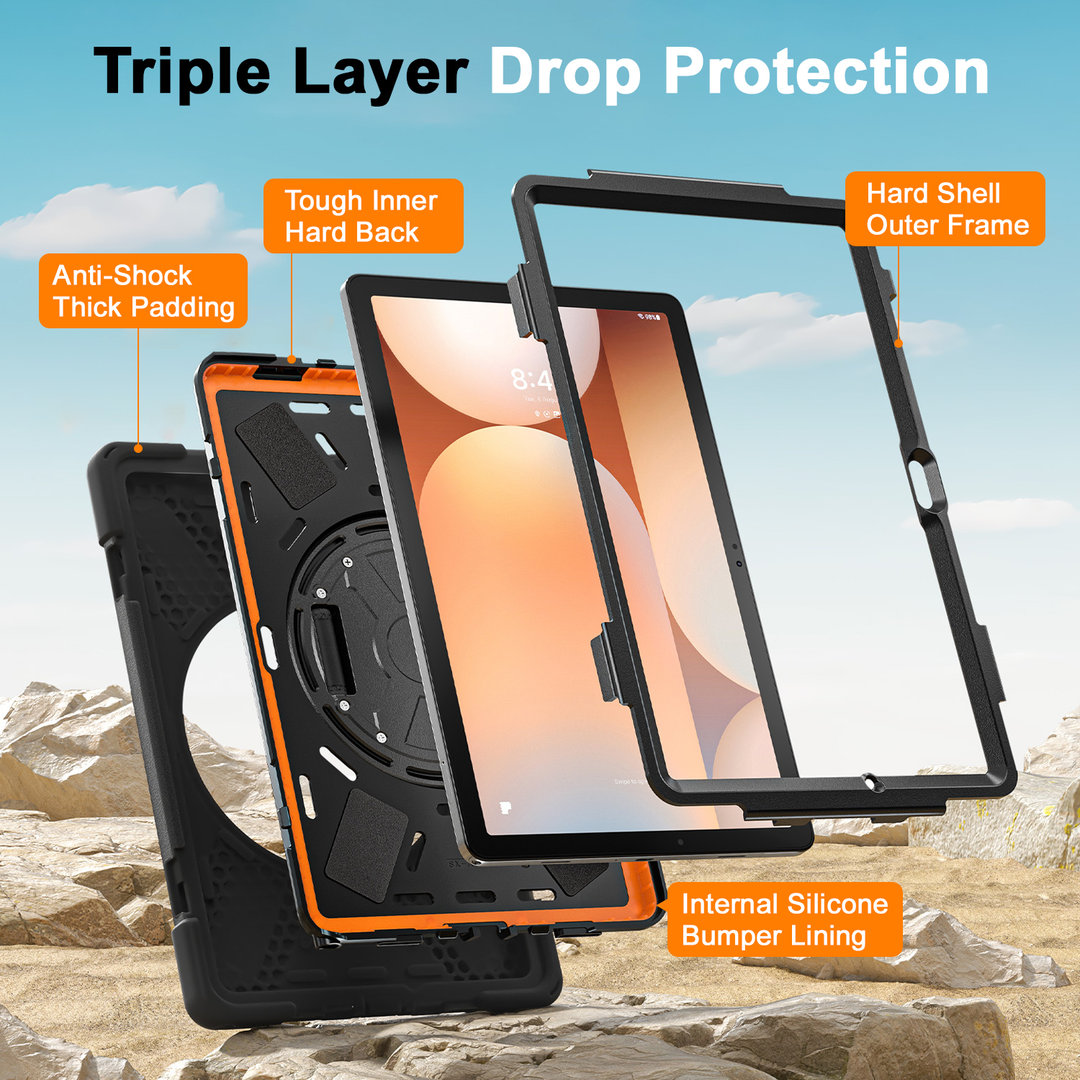 360 Hand Holder Strap Shockproof Case for Samsung Galaxy Tab A11+