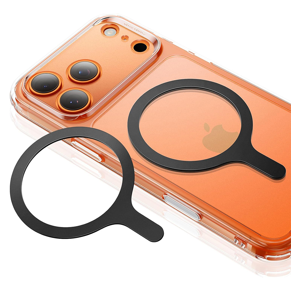 MagSafe Magnetic Metal Ring Back Plate Sticker for Phone (Black)