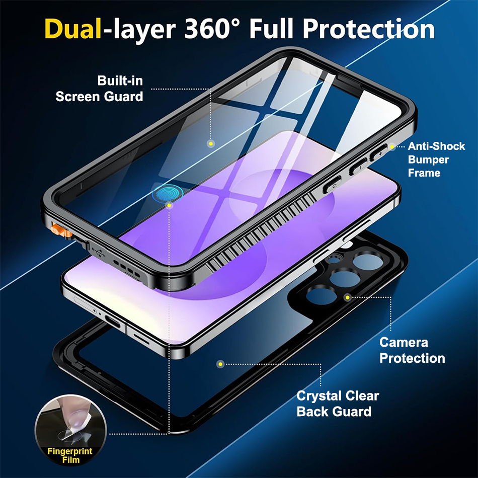 RedPepper Waterproof Case for Samsung Galaxy S25+ (Black)