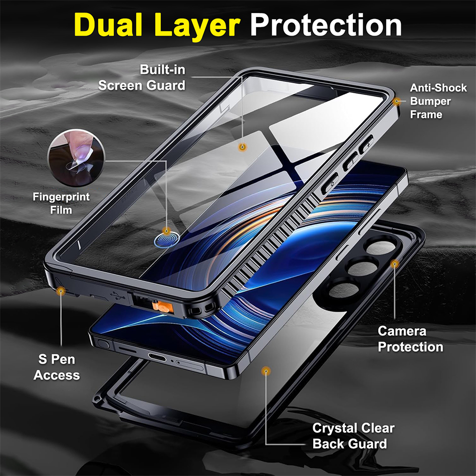 RedPepper Waterproof Case for Samsung Galaxy S25 Ultra (Black)