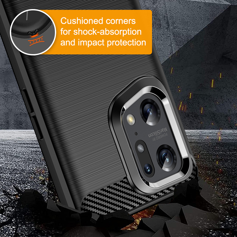 Flexi Slim Carbon Fibre Case for Oppo Find X5 Pro (Black)