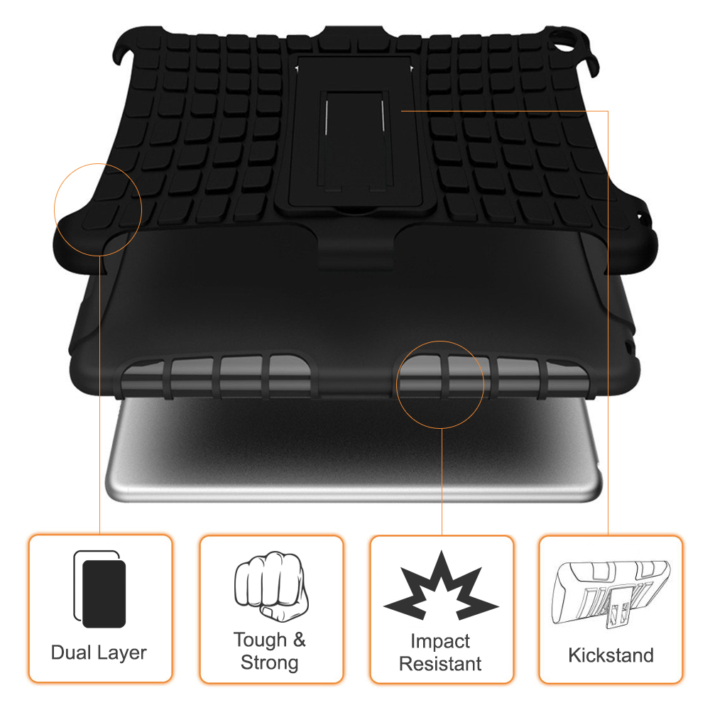 Rugged Tough Shockproof Case for Apple iPad Mini 4th Gen (Black)