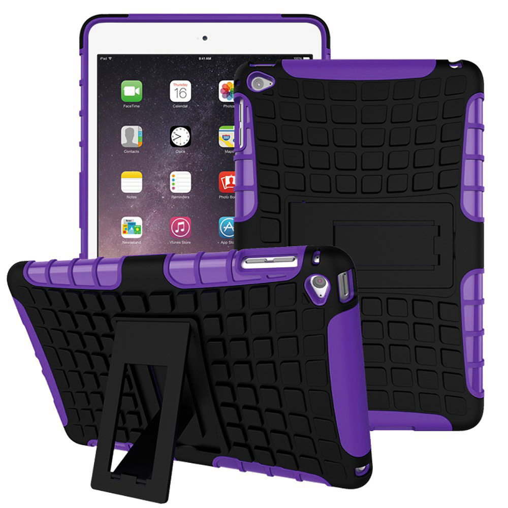 Rugged Tough Shockproof Case - Apple iPad Mini 4 (Purple)
