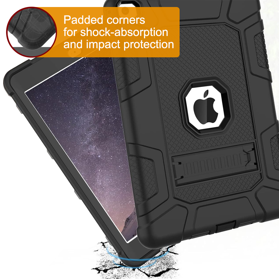 Dual Armour Shockproof Case for iPad Air 2 / Pro 9.7-inch (Black)