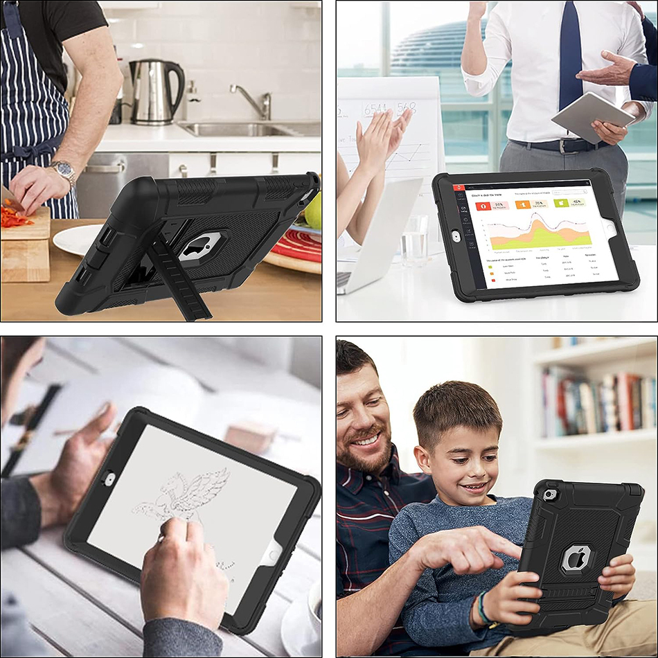 Dual Armour Shockproof Case for iPad Air 2 / Pro 9.7-inch (Black)