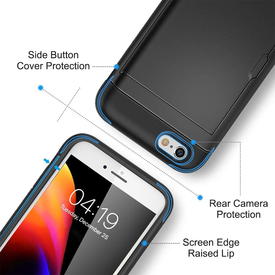 Tough Armour Slide Case Card Holder for iPhone 8 / 7 / SE 3rd Gen