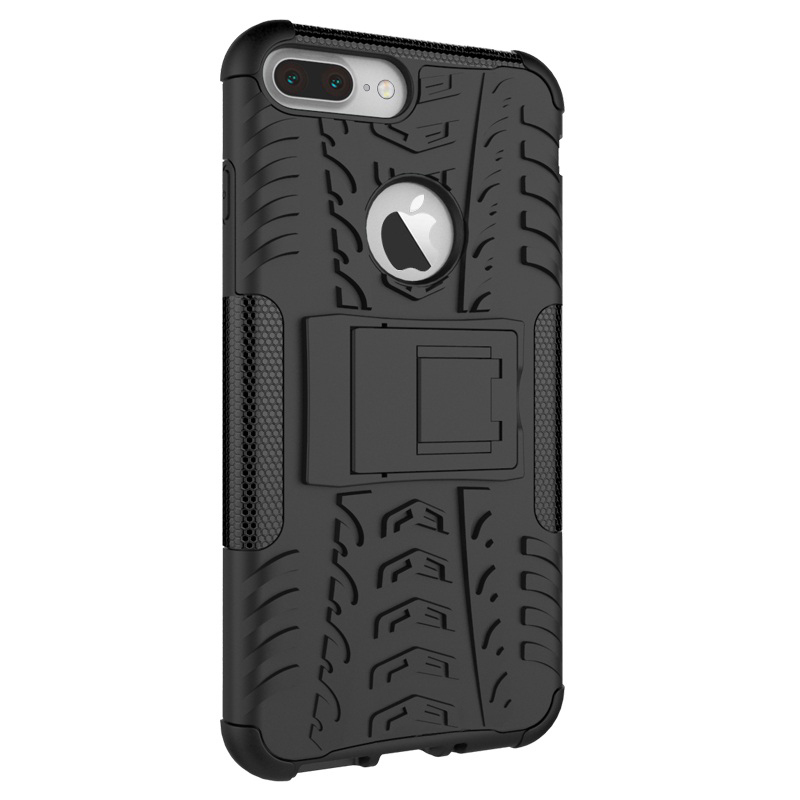 Dual Layer Shockproof Case for iPhone 8 Plus / 7 Plus (Black)