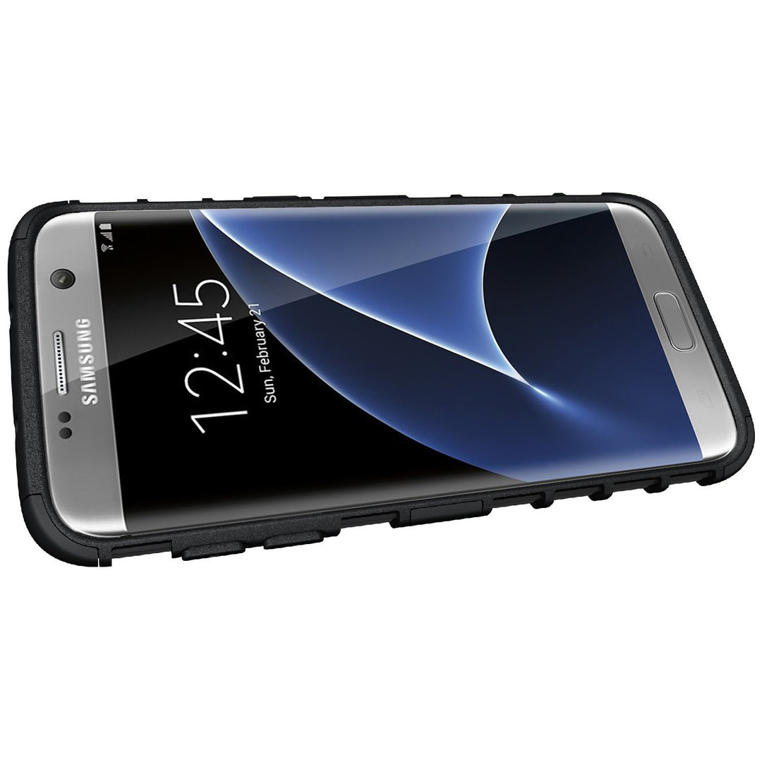Rugged Tough Shockproof Case for Samsung Galaxy S7 Edge (Black)