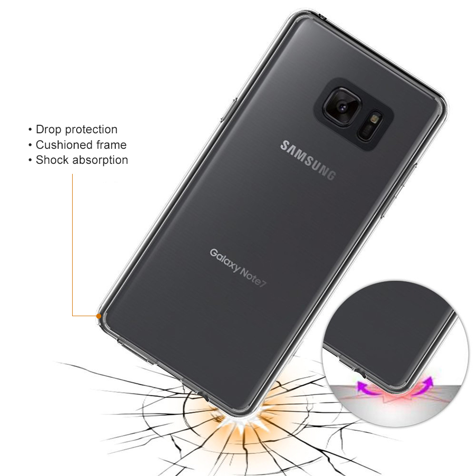 TOTU Hybrid Bumper Case for Samsung Galaxy Note FE (Clear)