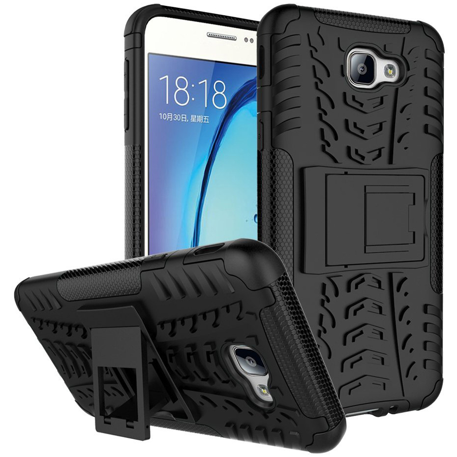 Rugged Tough Shockproof Case - Samsung Galaxy J5 Prime (Black)
