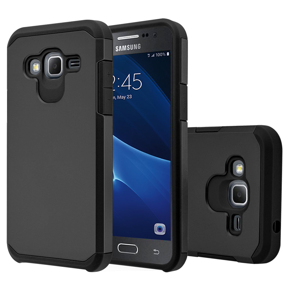 Hybrid Protective Tough Case - Samsung Galaxy J3 (2016) - Black