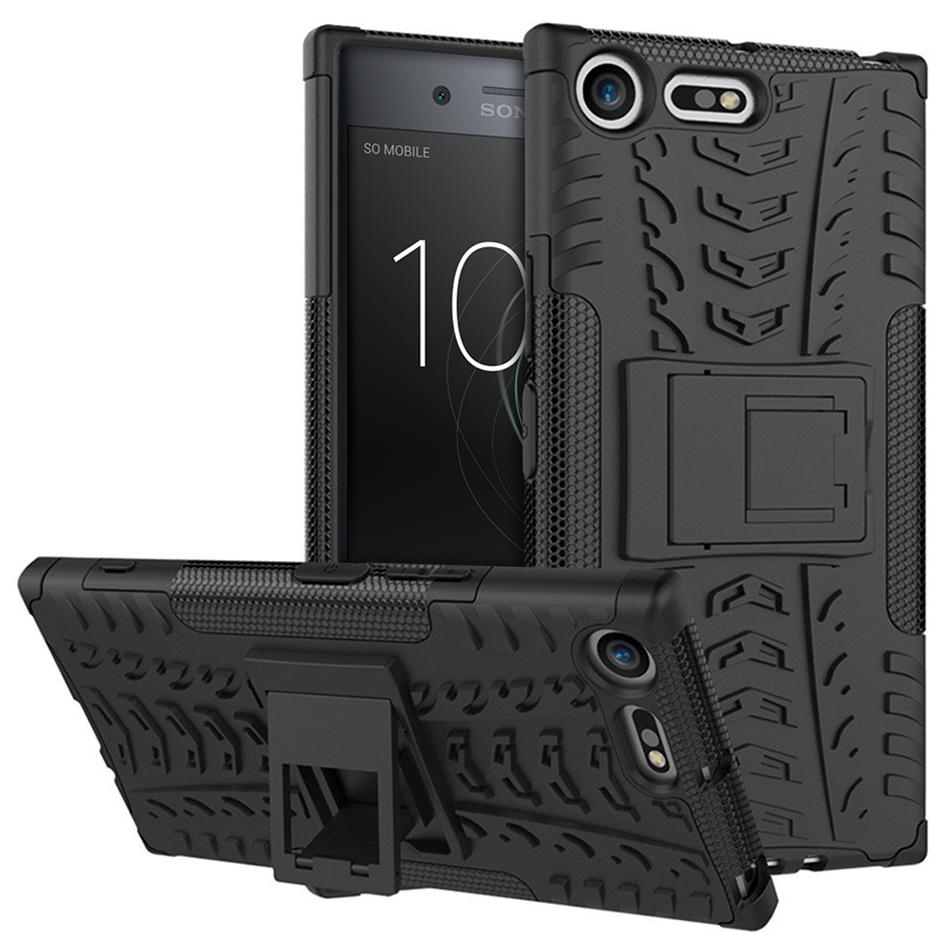 Rugged Tough Shockproof Case for Sony Xperia XZ Premium (Black)
