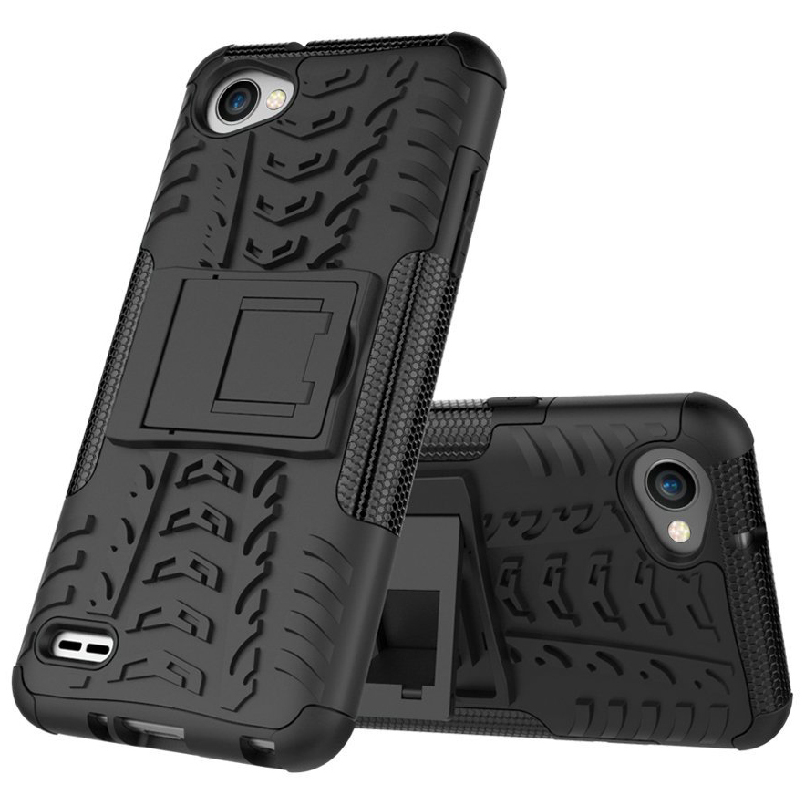 Dual Layer Tough Shockproof Case for LG Q6 (Black)