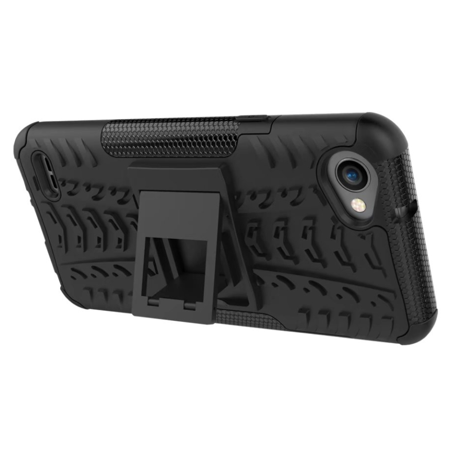 Dual Layer Tough Shockproof Case for LG Q6 (Black)