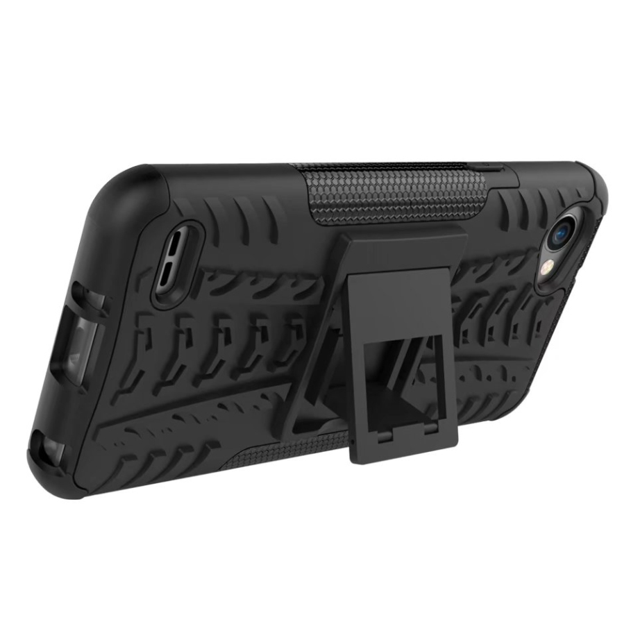 Dual Layer Tough Shockproof Case for LG Q6 (Black)
