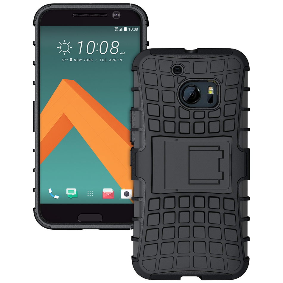 Heavy Duty Tough Shockproof Case for HTC 10 (Black)