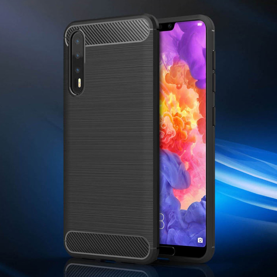 Flexi Slim Carbon Fibre Case for Huawei P20 Pro (Black)