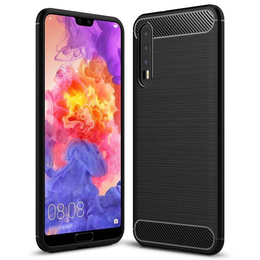 Flexi Slim Carbon Fibre Case for Huawei P20 Pro (Black)