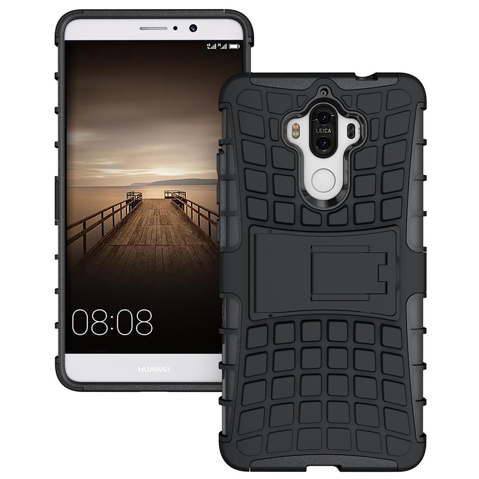 Dual Layer Rugged Tough Case for Huawei Mate 9 (Black)