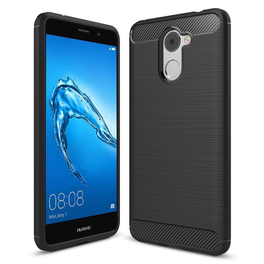 Flexi Slim Carbon Fibre Case for Huawei Y7 (Black)
