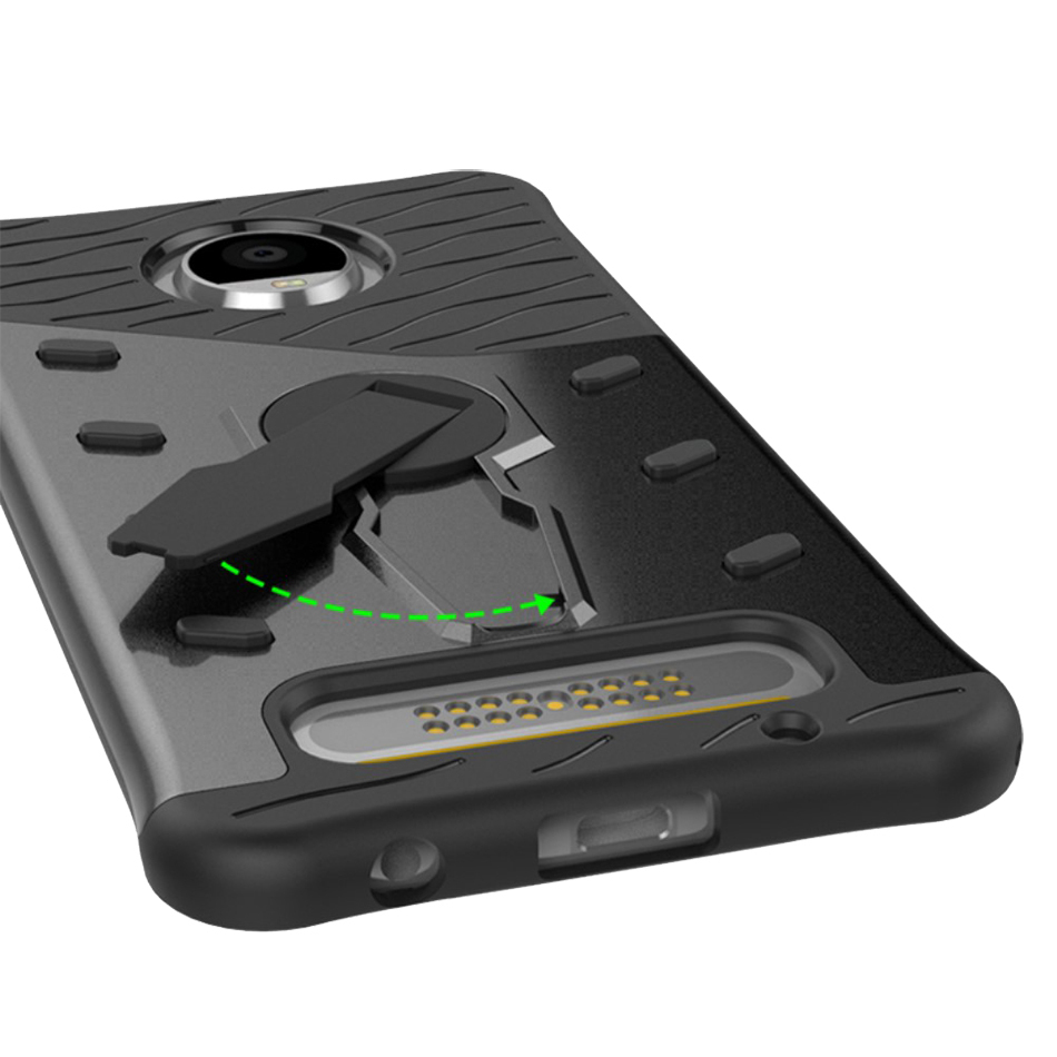 Slim Tough Shockproof Case for Motorola Moto Z2 Play (Grey)