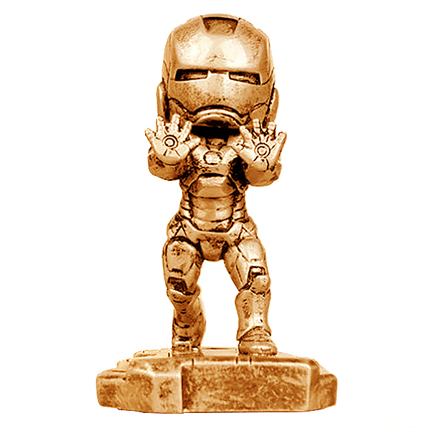 Iron Man Desktop Stand Holder for Mobile Phone (Gold)