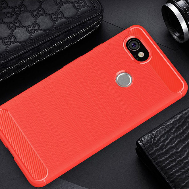 Flexi Slim Carbon Fibre Case for Google Pixel 2 XL (Red)
