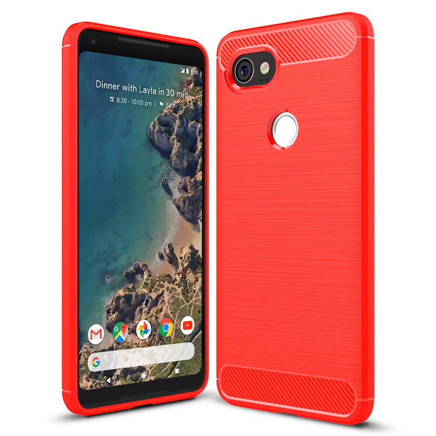 Flexi Slim Carbon Fibre Case for Google Pixel 2 XL (Red)
