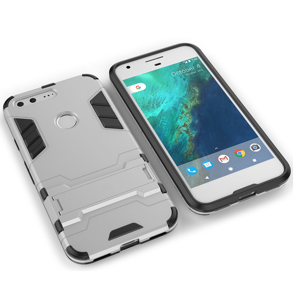 Slim Armour Shockproof Case for Google Pixel XL (Silver)