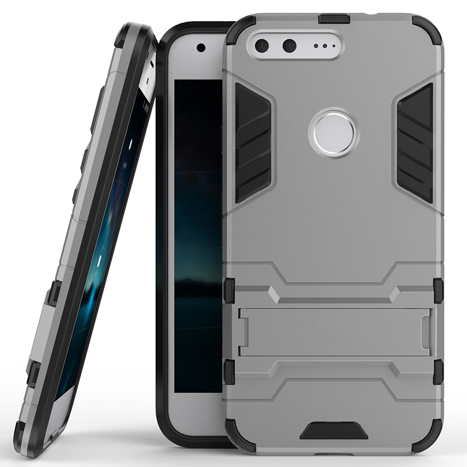 Slim Armour Shockproof Case for Google Pixel XL (Silver)