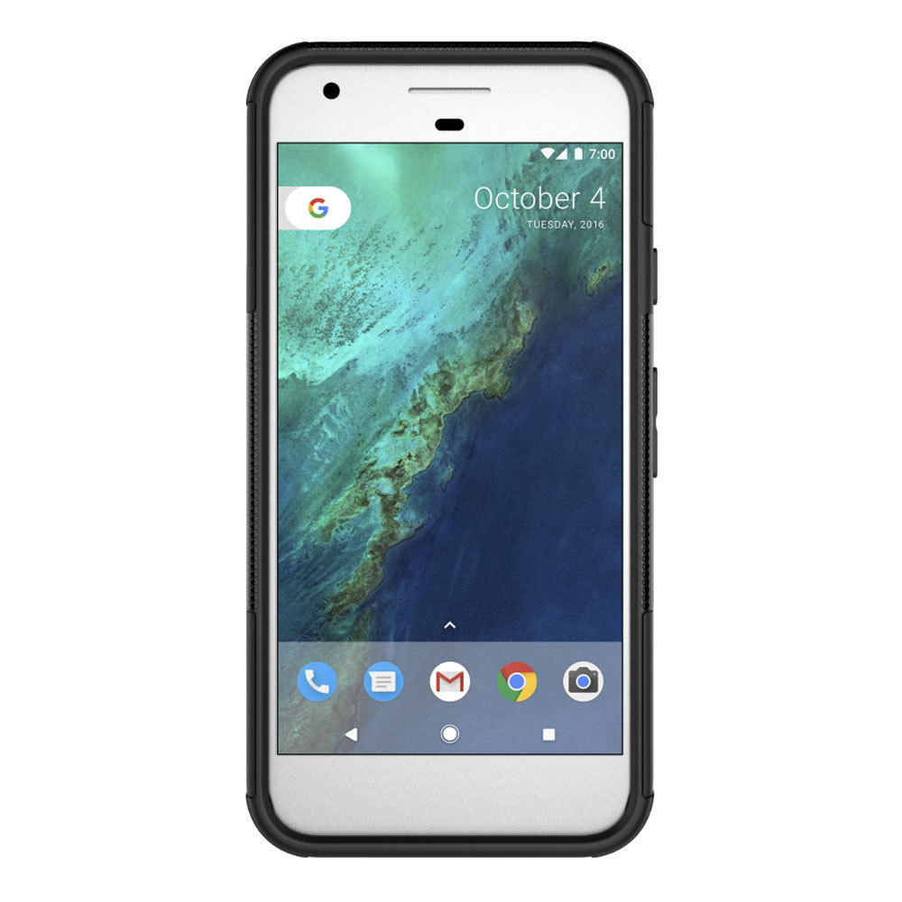 Dual Layer Tough Shockproof Case - Google Pixel Phone (Black)