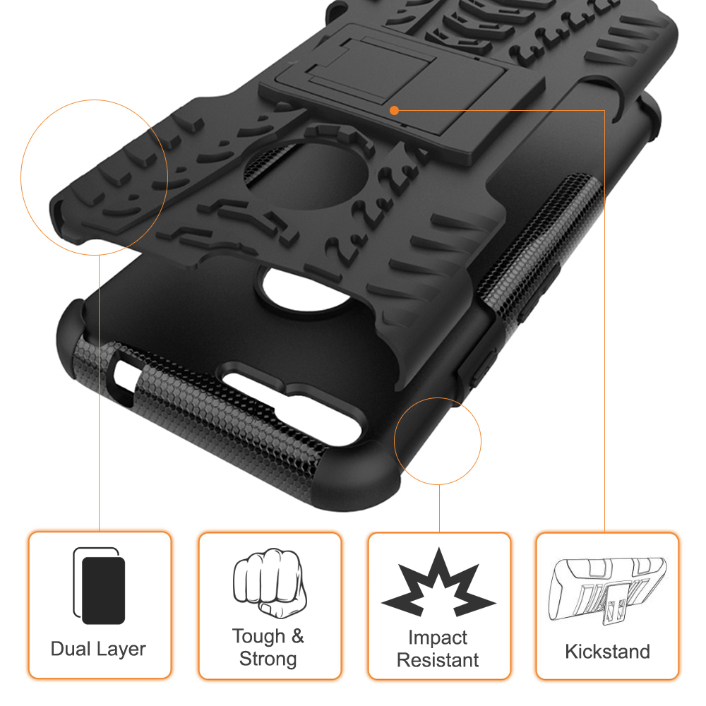 Dual Layer Tough Shockproof Case - Google Pixel Phone (Black)