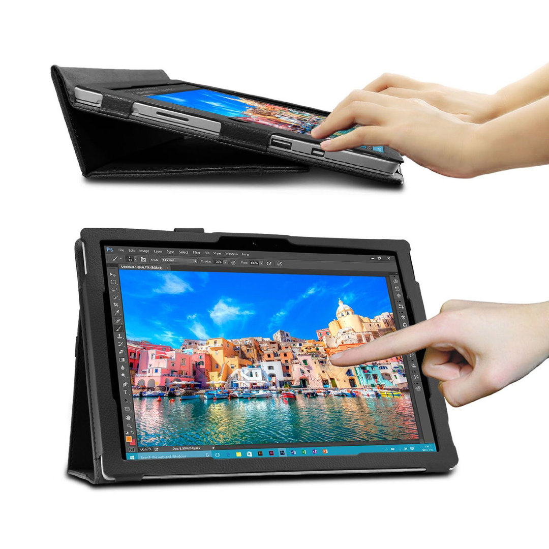 Folio Leather Case & Stand for Microsoft Surface Pro 4 (Black)