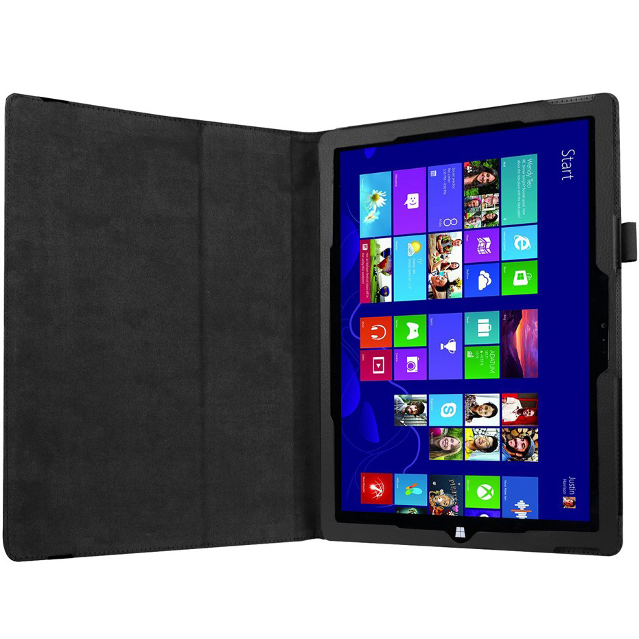 Folio Leather Case & Stand for Microsoft Surface Pro 4 (Black)