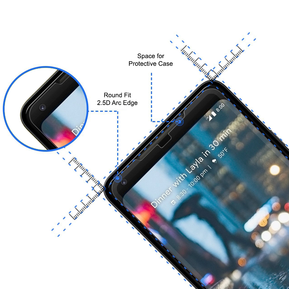Tempered Glass Screen Protector for Google Pixel 2 XL