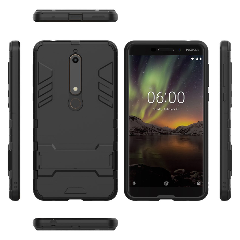 Slim Armour Shockproof Case for Nokia 6.1 (2018) (Black)