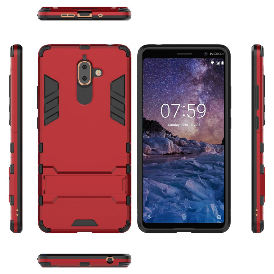 Slim Armour Shockproof Case for Nokia 7 Plus (Red)