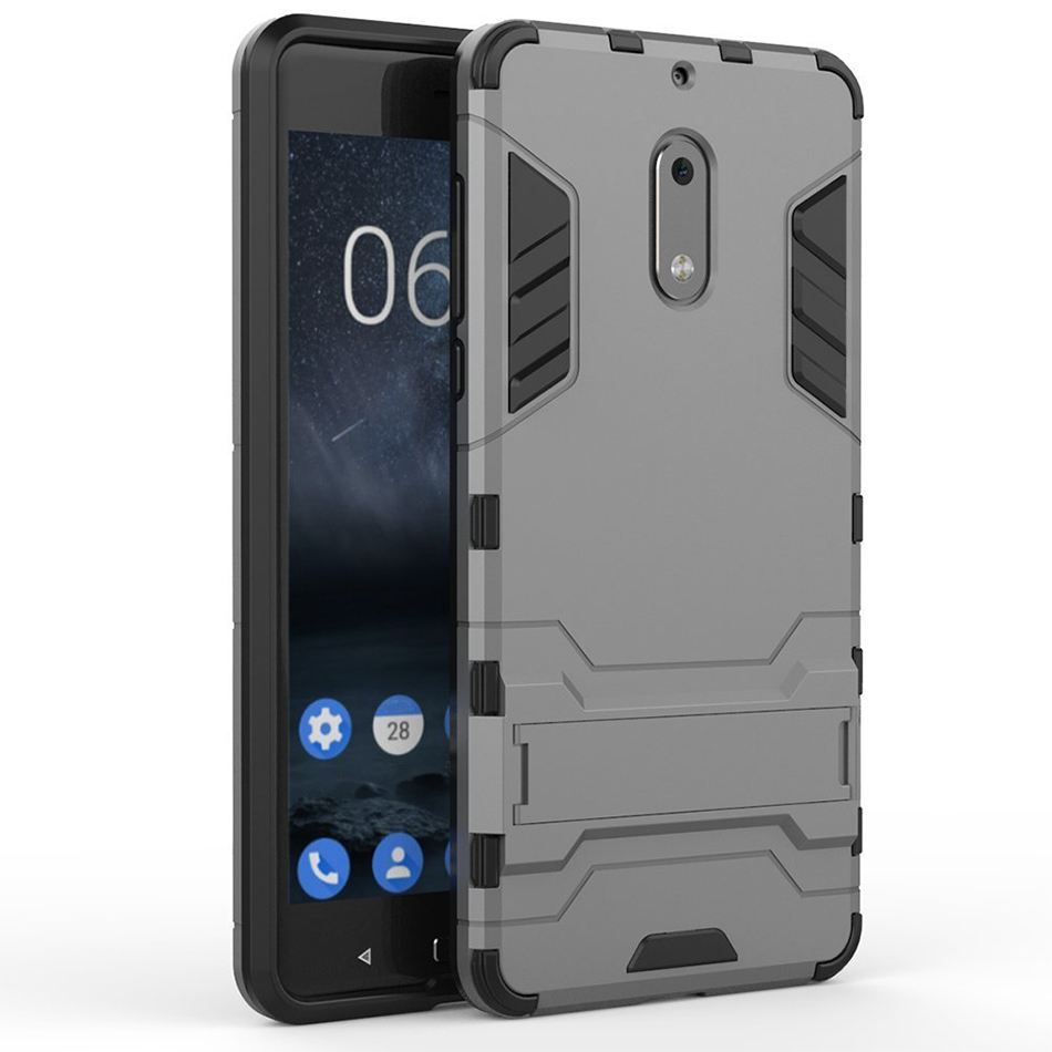 Slim Armour Tough Shockproof Case for Nokia 6 (2017) - Silver