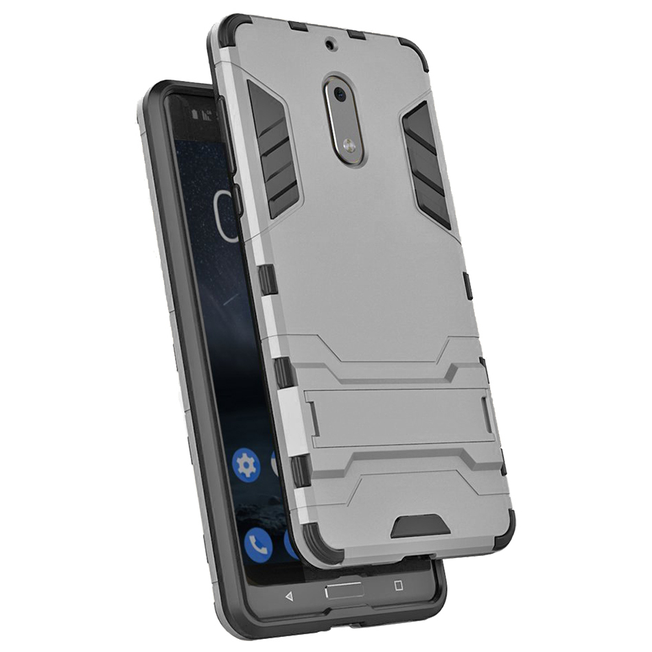 Slim Armour Tough Shockproof Case for Nokia 6 (2017) - Silver