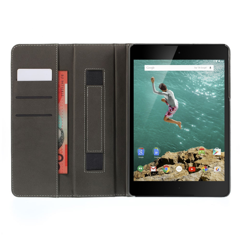 Folio Leather Case & Hand Strap - Google Nexus 9 (Blue)